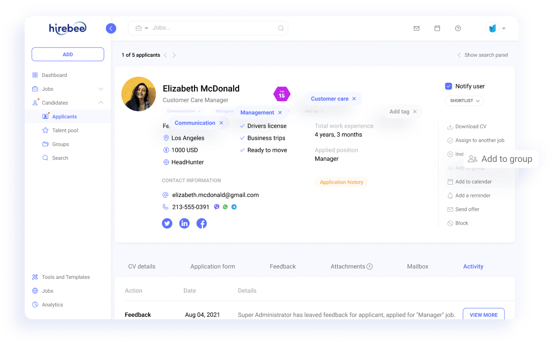 Ultimate candidate profile - Hirebee